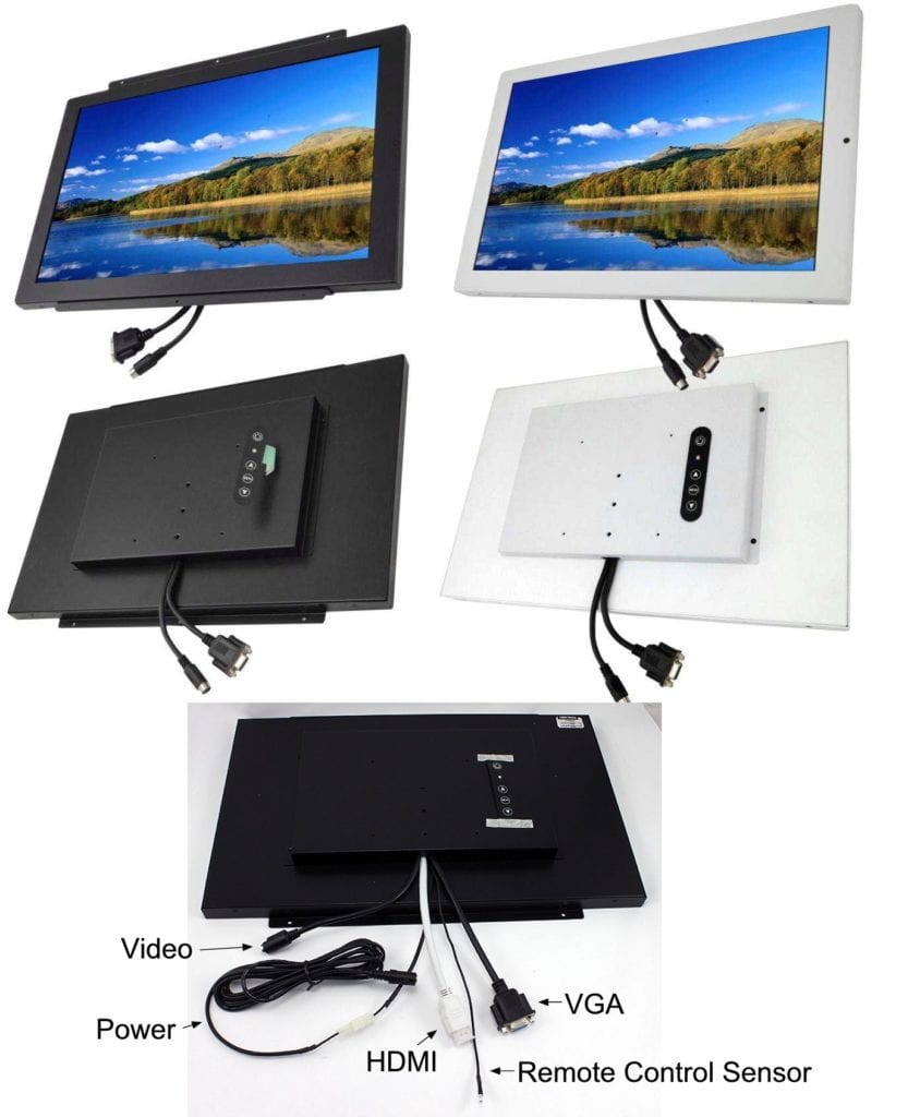 LCDM17WVGA - 17" LCD Monitor, Flush/VESA Mount, Video/VGA/HDMI Inputs ...